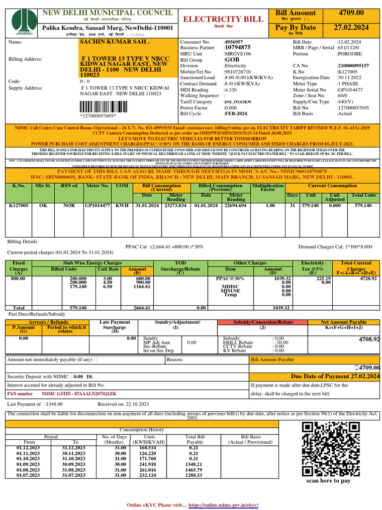 NDMC Invoice | PDF | Finance & Money Management