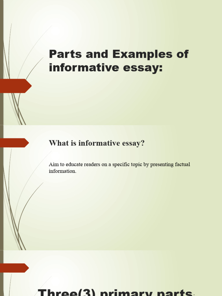 Parts and Examples of Informative Essay | PDF