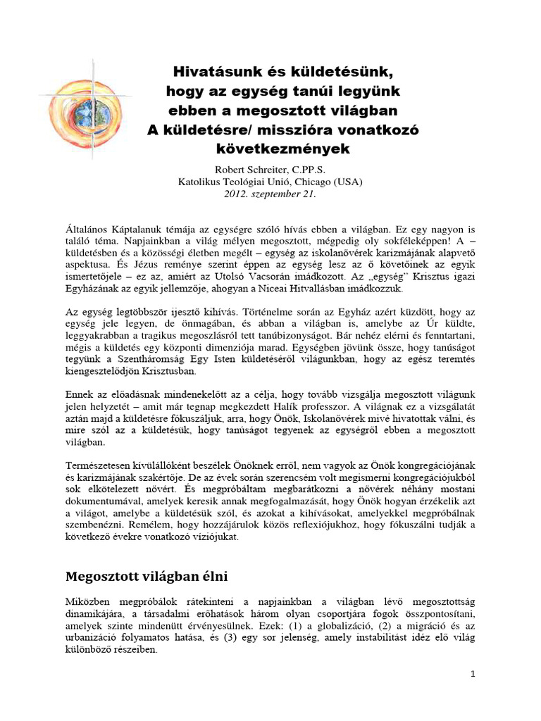 Robert Schreiter CPPS-Magyarul | PDF