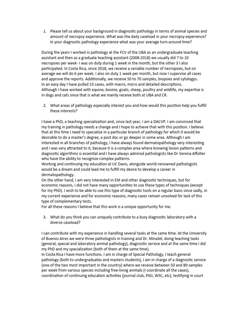 Phone Interview Questions Example | PDF | Pathology | Experience