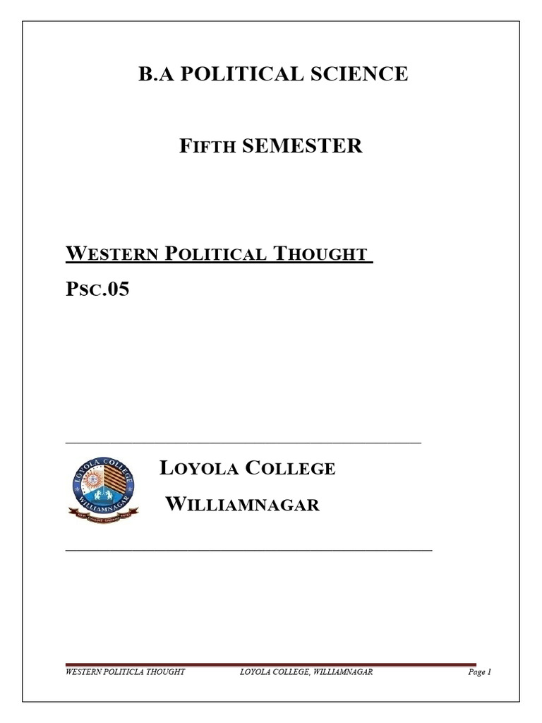 Western Political Thought | PDF | Political Philosophy | Plato