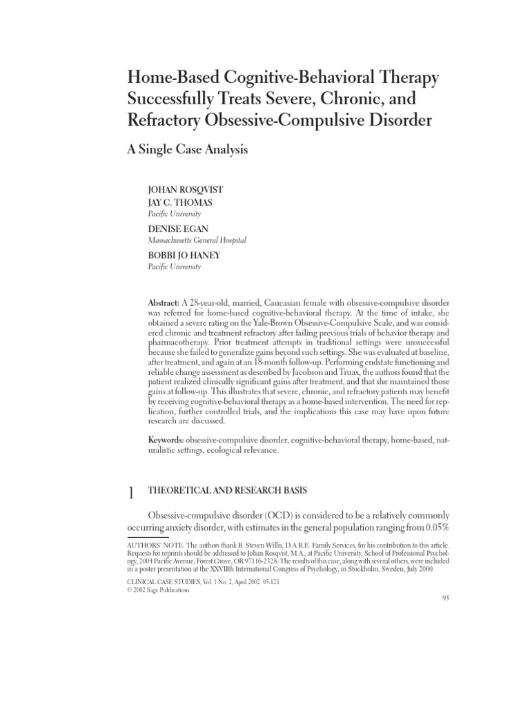 Home-Based CBT for OCD: A Case Study | PDF | Obsessive–Compulsive ...