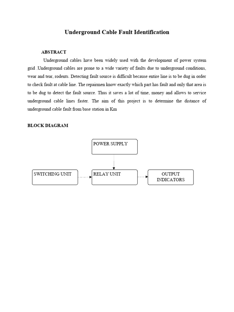 Underground Cable Fault Detection | PDF