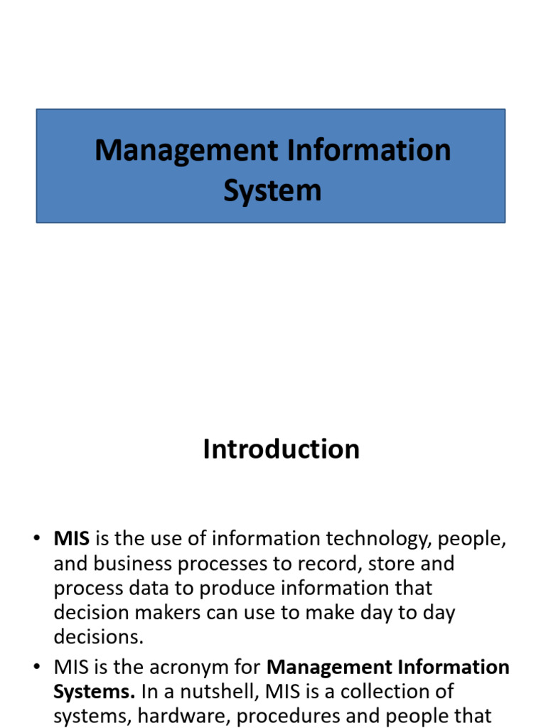 MIS UNIT 1 Final | PDF