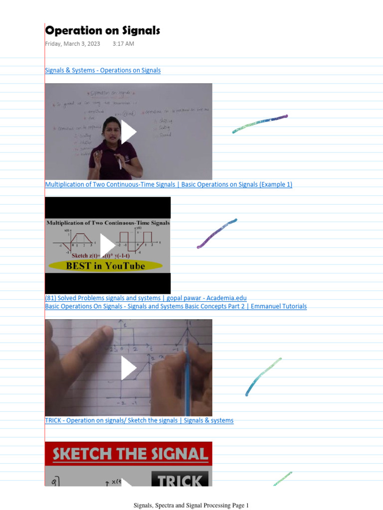 Operation On Signals | PDF