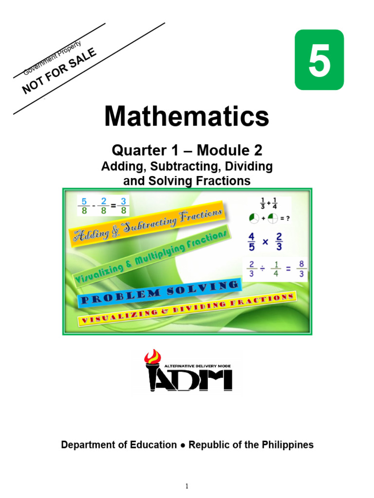 Q1 ADM G5 MATH wk5-8 - 32p | PDF | Subtraction | Multiplication