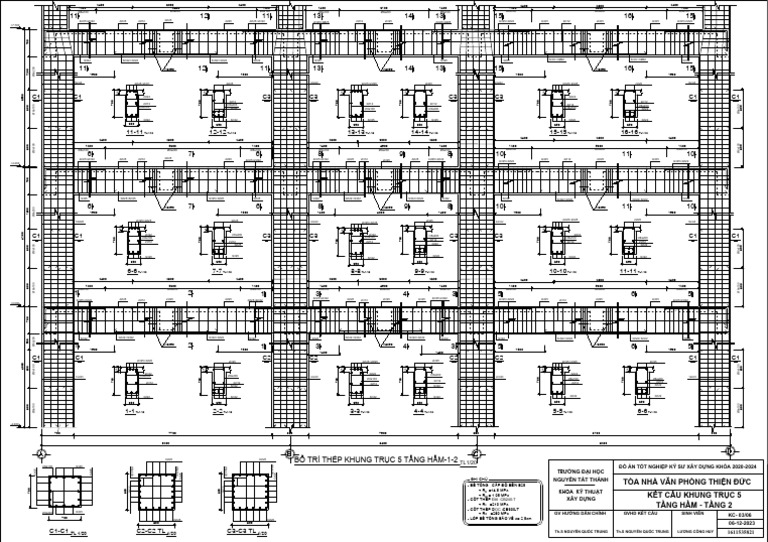 C1 C1 C3 C3 C3 C3 C1 C1: Bố Trí Thép Khung Trục 5 Tầng Hầm-1-2 | PDF