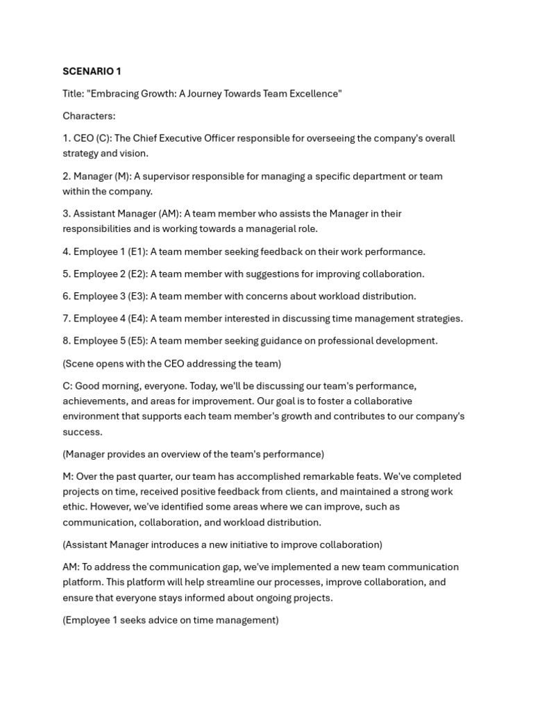 Roleplay Examples | PDF | Time Management | Professional Skills