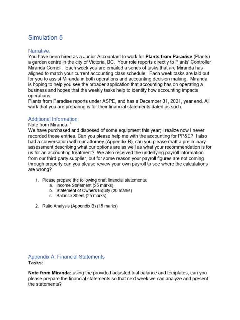 Simulation 5 - Appendix B | PDF | Debits And Credits | Expense