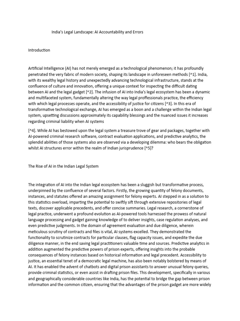 AI and Legal Liability | PDF | Artificial Intelligence | Intelligence (AI) & Semantics