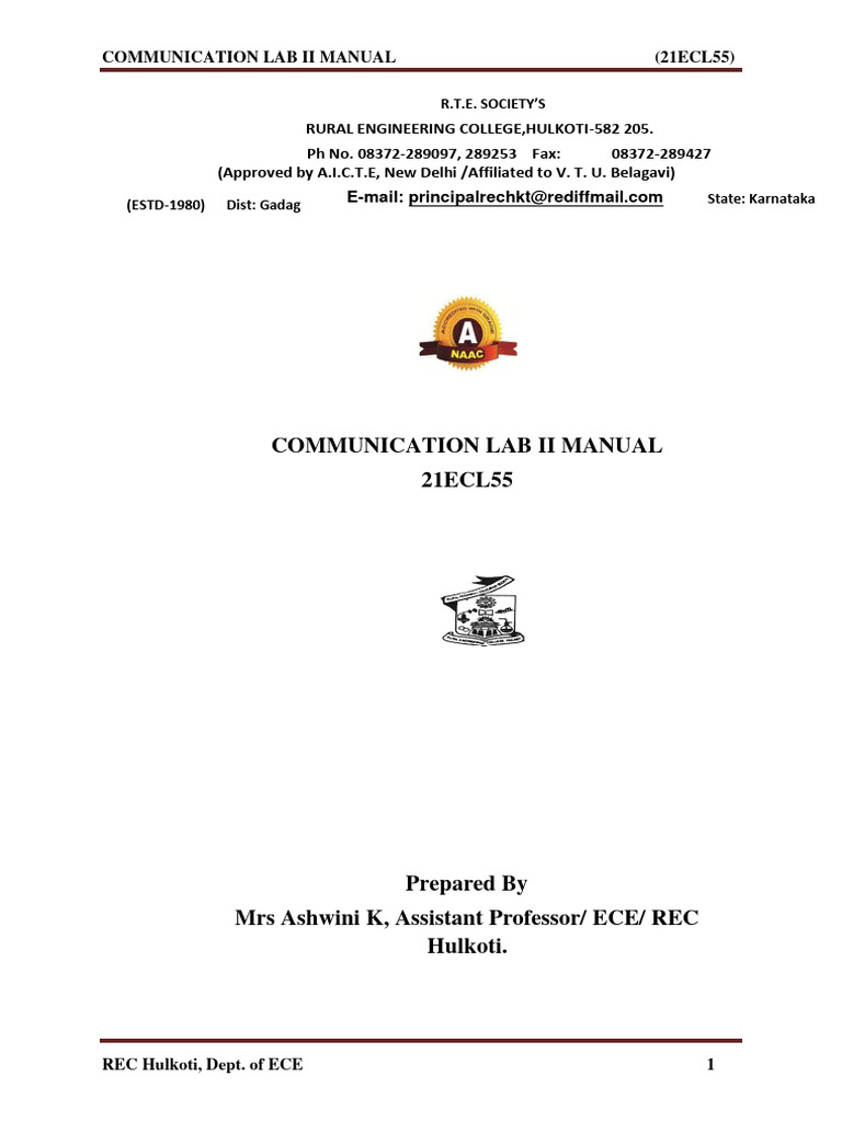 Commnication Lab Manual 2021 Scheme | PDF