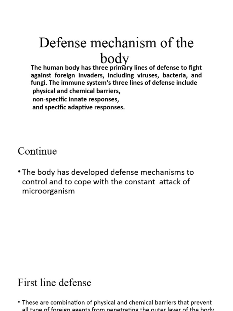 Defence Mechanism of The Body | PDF | Immune System | Mucus
