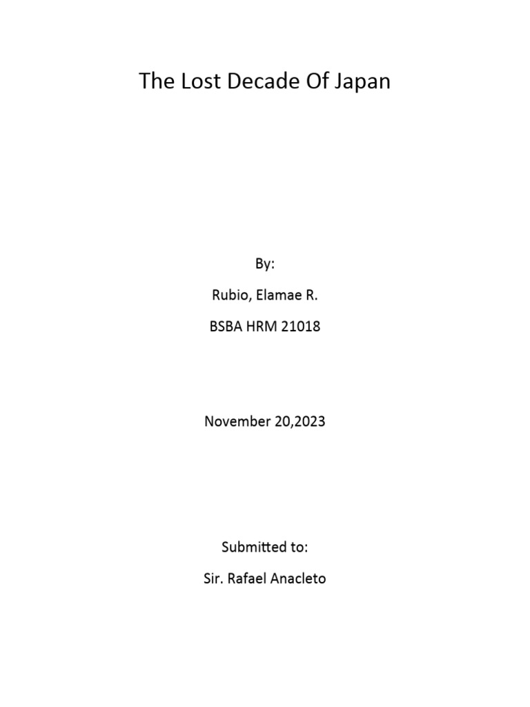 The Lost Decade WPS Office | PDF | Economic Bubble | Deflation