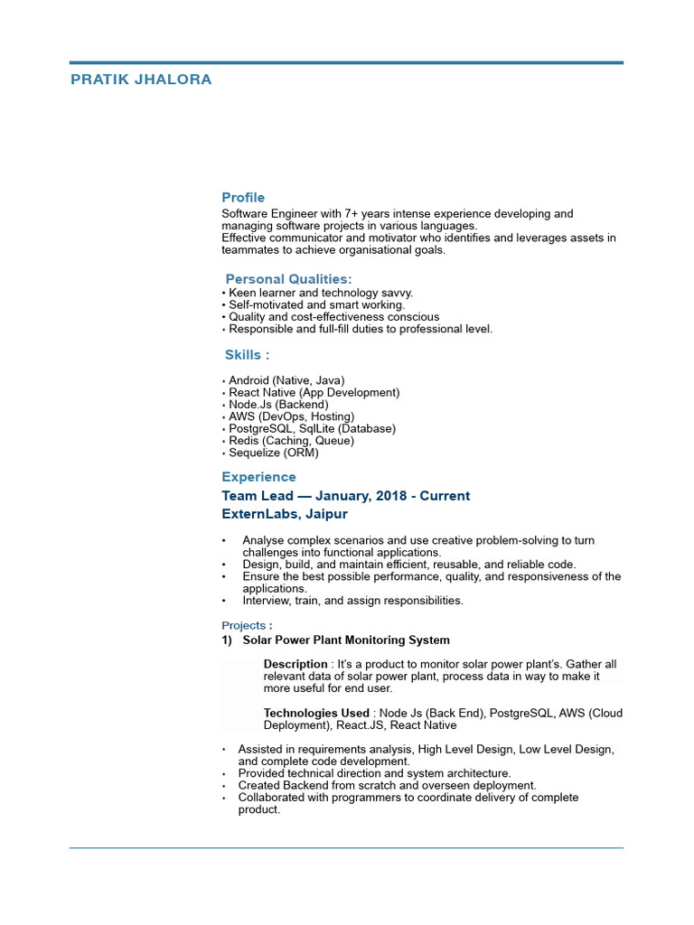 Resume Pratik Jhalora FullStack 2023 | PDF | Mobile App | Cloud Computing