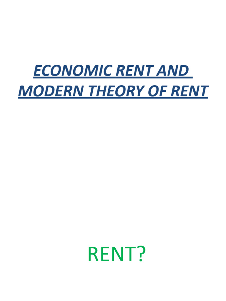Modern Economic Rent Theory Explained | PDF | Elasticity (Economics ...