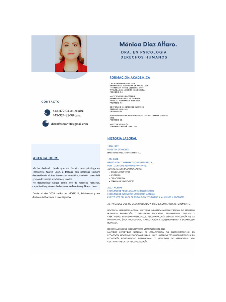 Curriculum Vitae Monica 2023 Final Ok | PDF