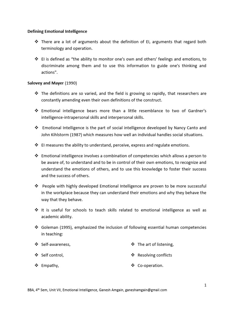 Emotional Intelligence | PDF | Emotional Intelligence | Intelligence