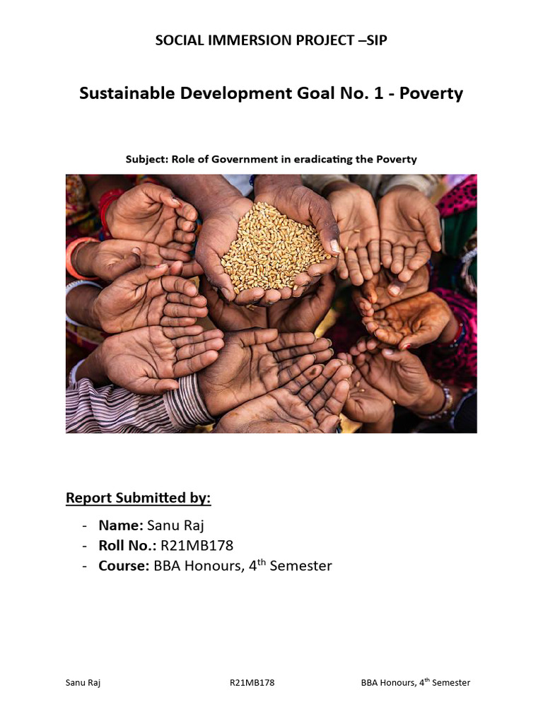 Social Immersion Project - Sanu Raj - R21MB178 | PDF | Poverty ...
