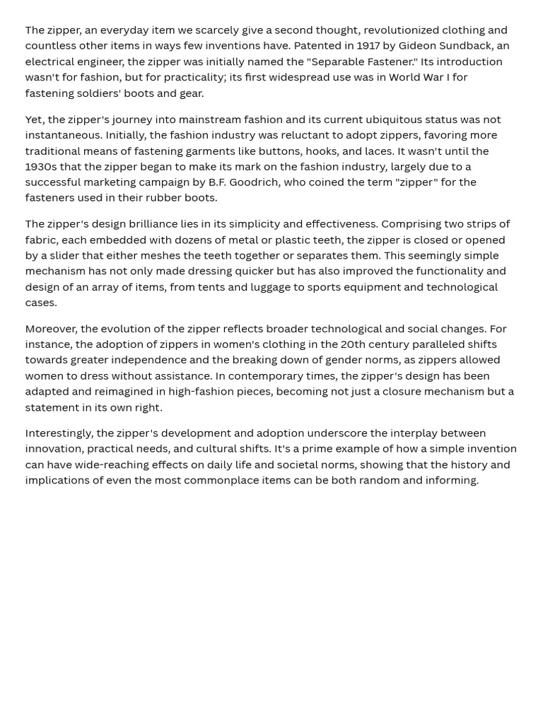 The Zipper, An Everyday Item We Scarcely Give A Second Thought ...