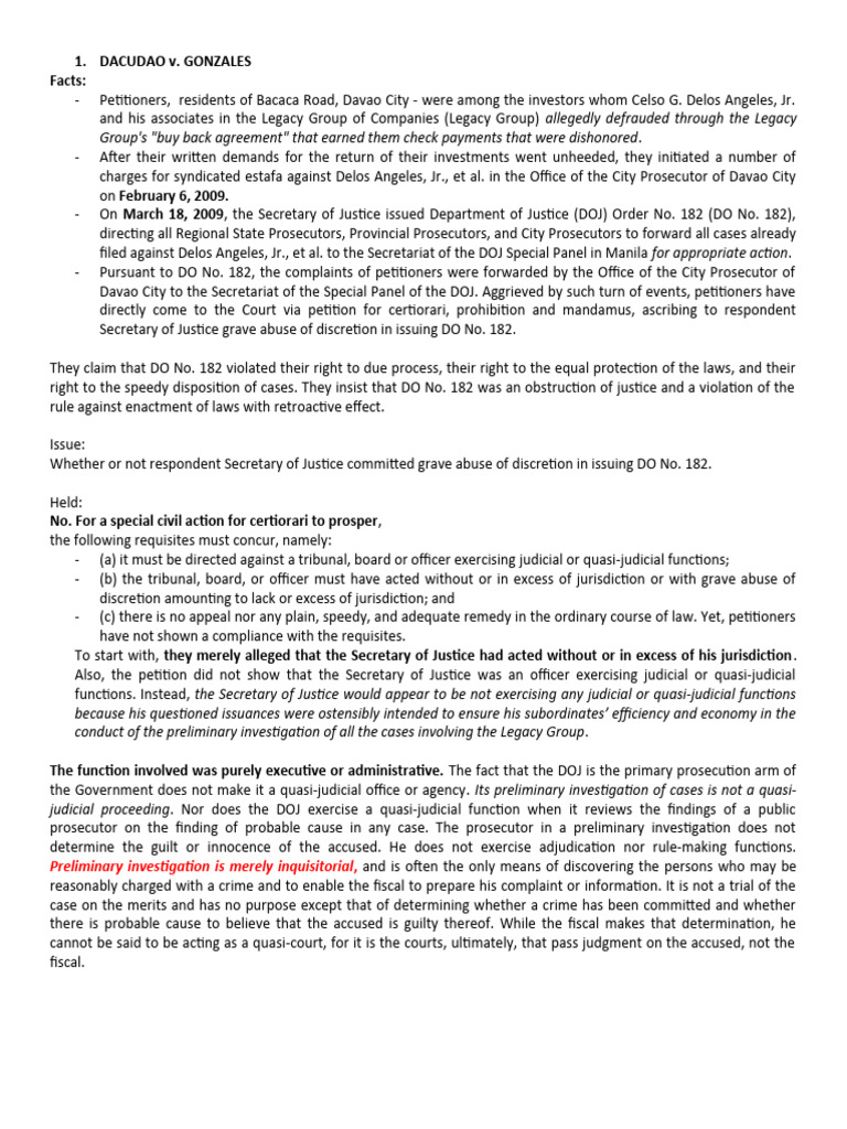 Jurisdiction in DACUDAO and OLAGUER Cases | PDF | Jurisdiction | Injunction