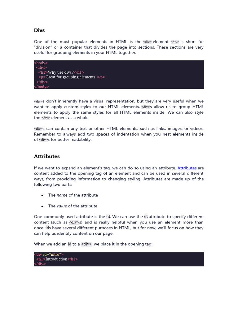 HTML | PDF | Hyperlink | Html Element