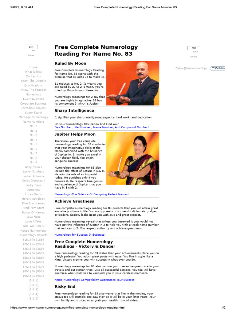 Name Number 83 | PDF