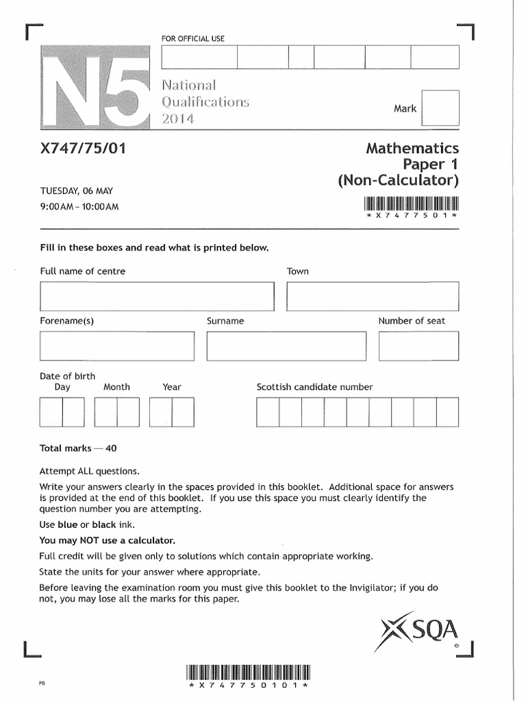 2014 N5 Maths P1 Pdf Circle Mathematical Objects