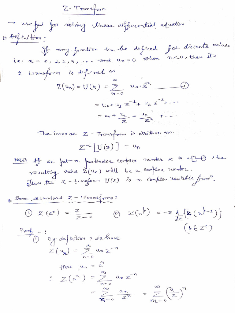 Z Transform | PDF | Teaching Methods & Materials
