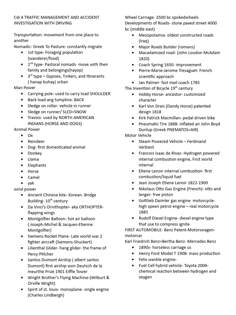 Cdi 4 TRAFFIC MANAGEMENT AND ACCIDENT INVESTIGATION WITH DRIVING | PDF ...