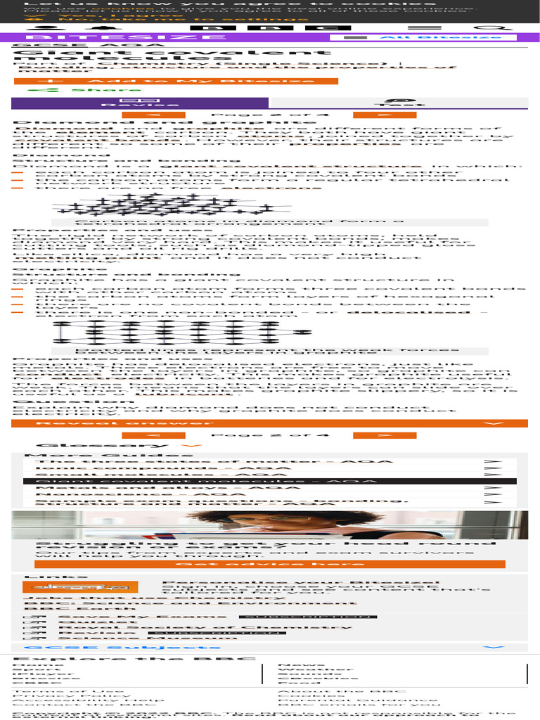 Diamond and Graphite - Giant Covalent Molecules - AQA - GCSE Chemistry ...