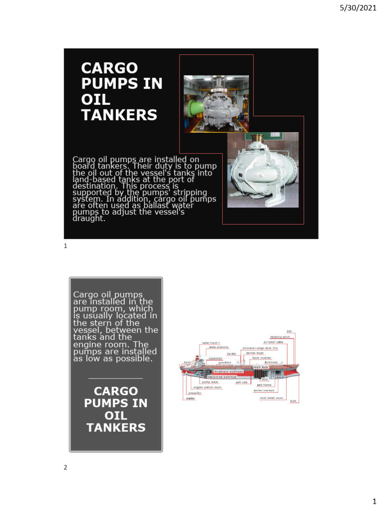 Cargo Pumps in Oil Tankers - Handout | PDF