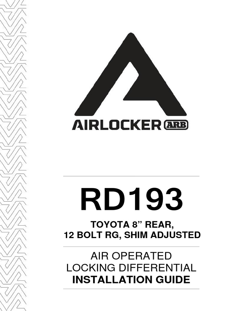 Toyota 8" Air Locker Installation Guide | PDF | Bearing (Mechanical) | Axle
