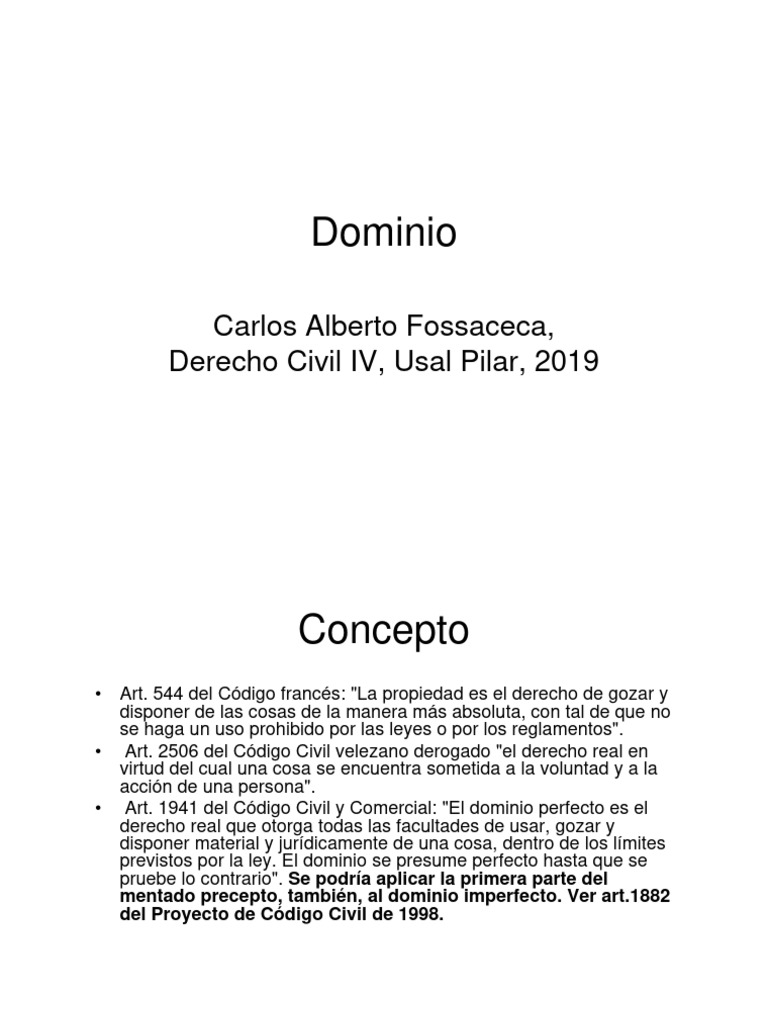 Dominio y Propiedad en Derecho Civil | PDF | Ley de fideicomiso | Propiedad