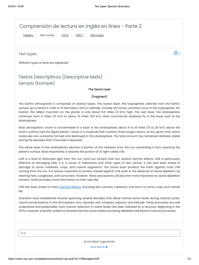 01_2-Text types_ Ejemplo (Example) | PDF | Stratosphere | Ultraviolet