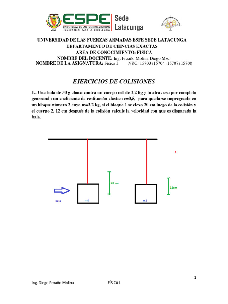 Ejercicios de Colisiones 2024 | PDF