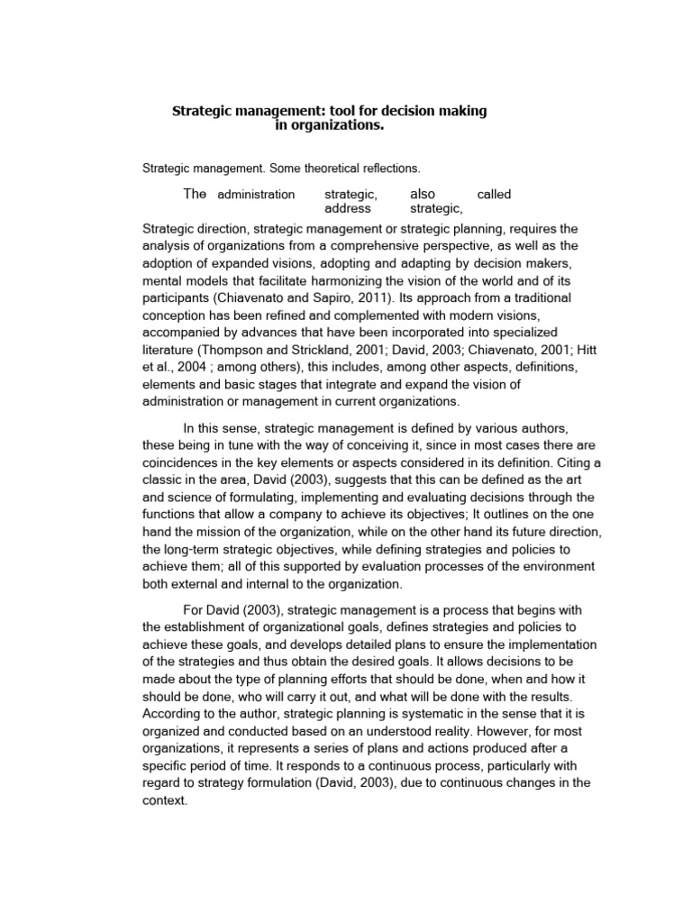 Strategic Management | PDF