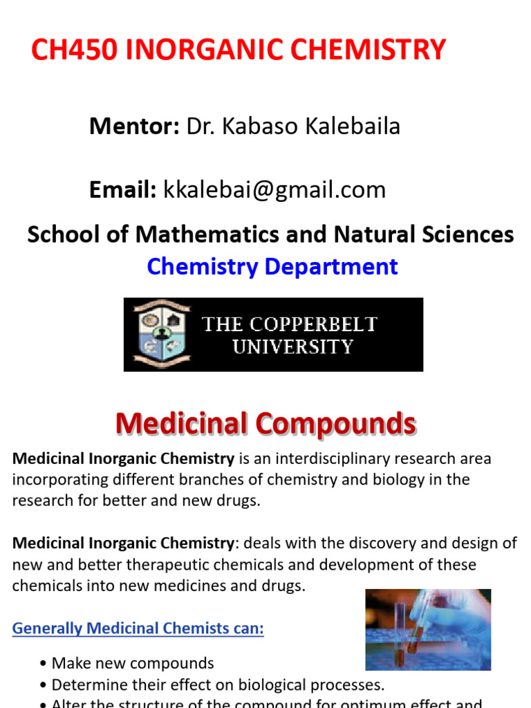 Inorganic Medicinal Chemistry Overview | PDF | Medical Imaging ...