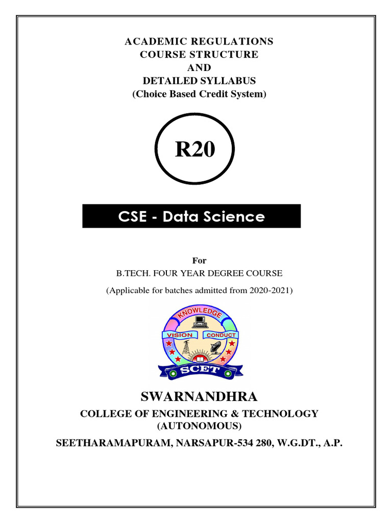 R20 Syllabus Cse-Ds - 24-7-23 | PDF | Course Credit | Academic Term
