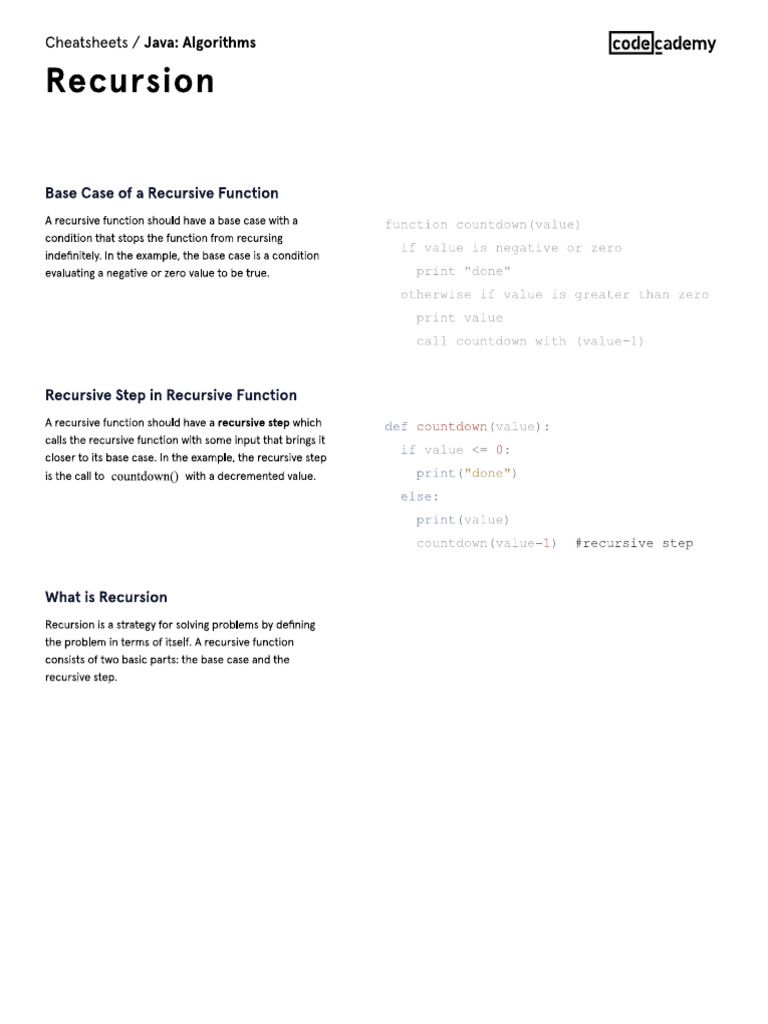 Recursion Study Material | PDF
