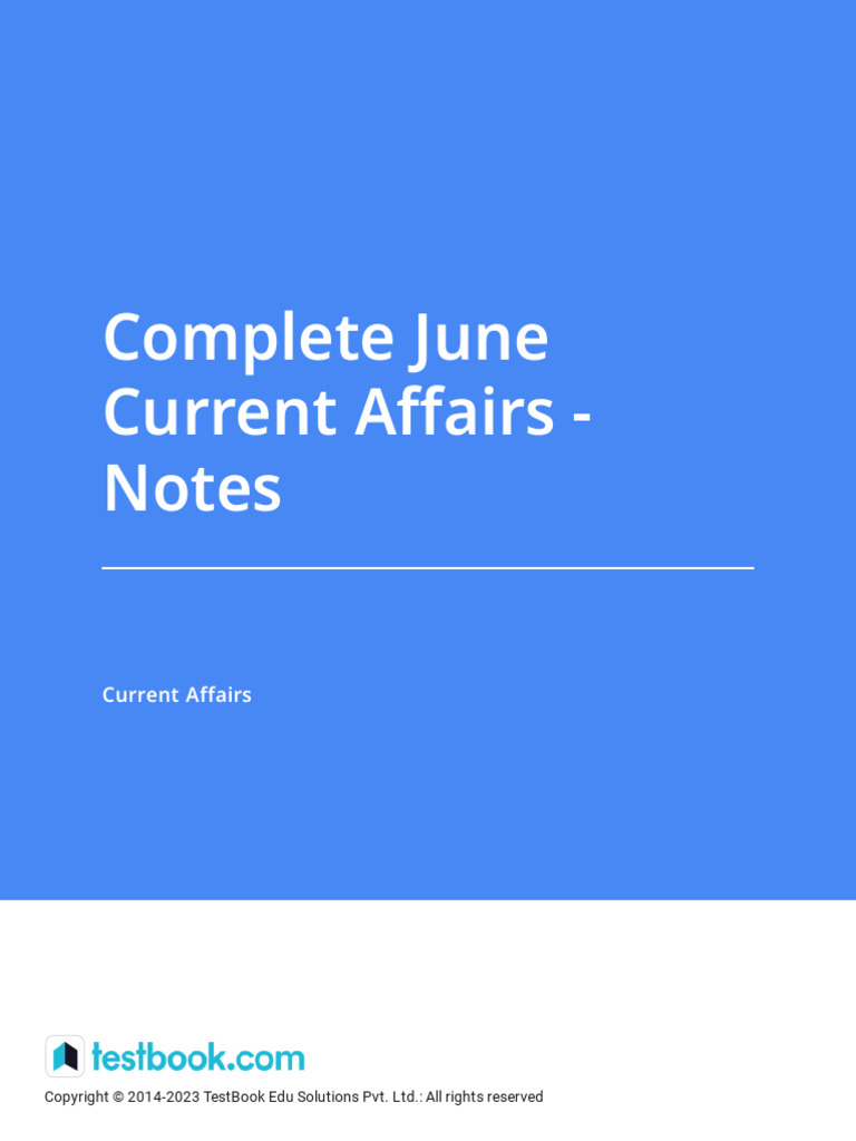 Complete June Current Affairs - Notes | PDF | Asian Development Bank ...