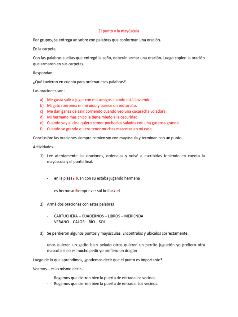 El Punto y La Mayúscula | PDF