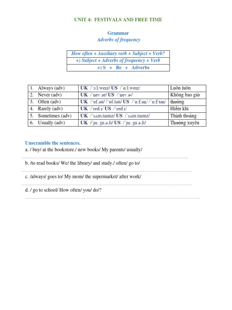 Festivals and Free Time Activities Guide | PDF