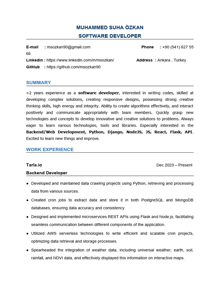 Muhammed Ozkan Resume | PDF