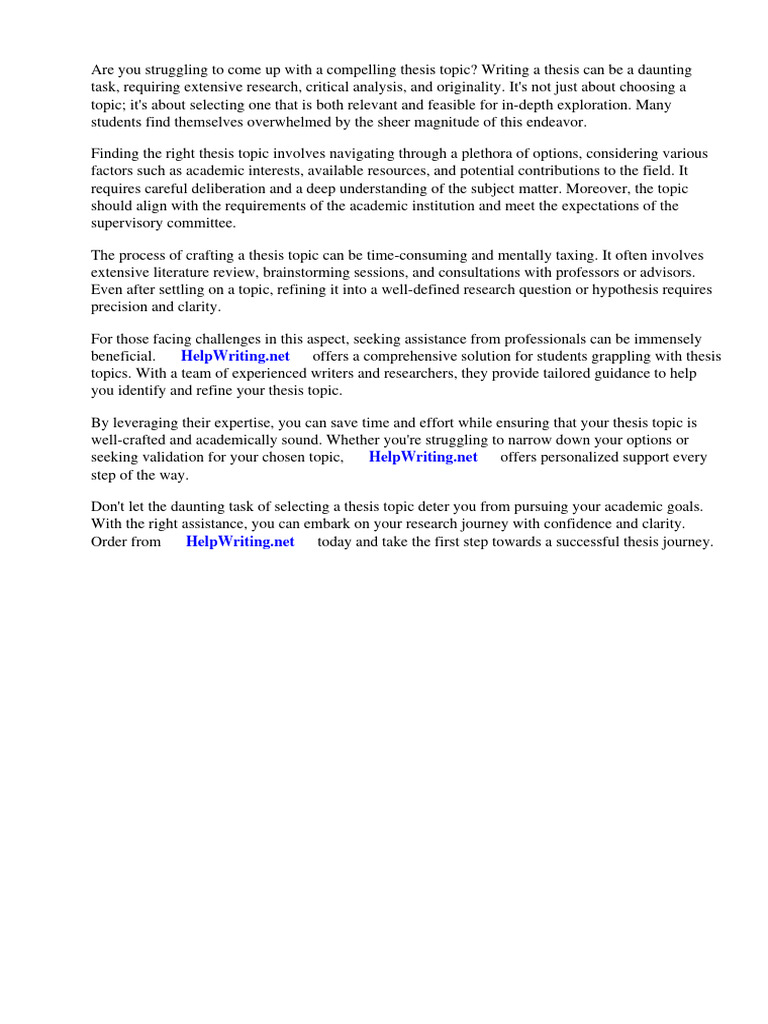 Possible It Thesis Topics | PDF | Thesis | Economics