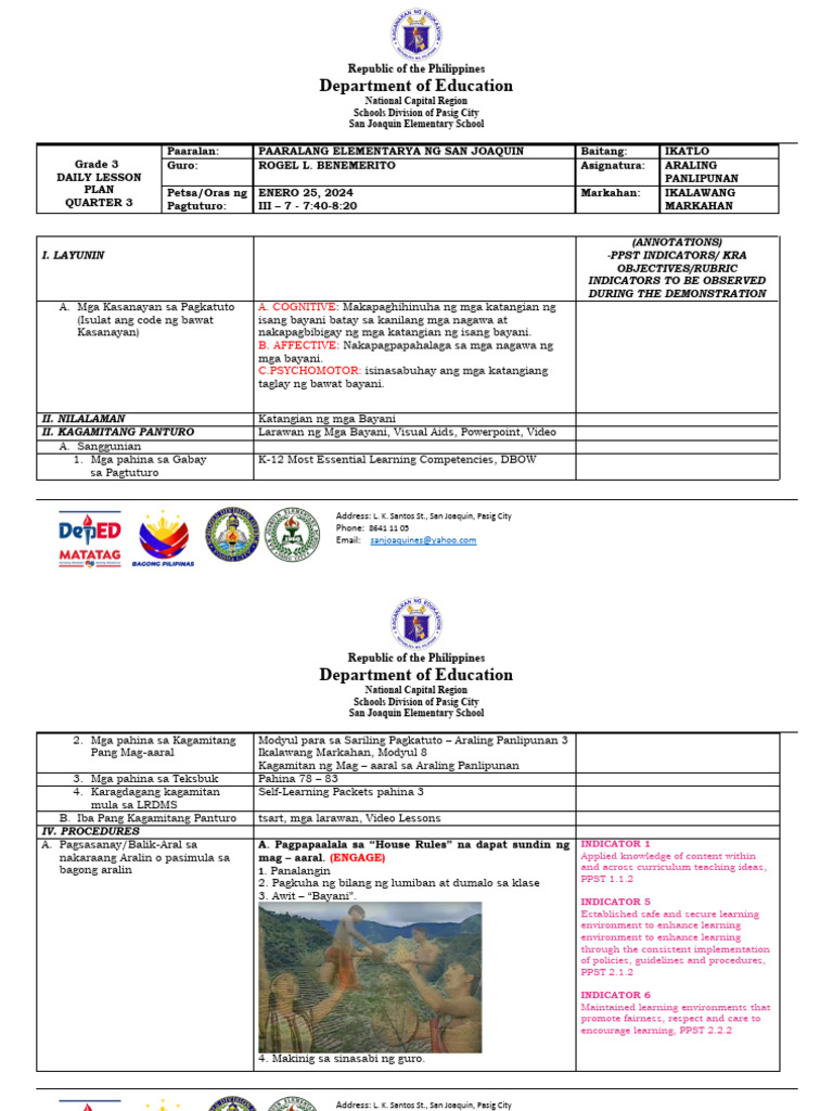 AP Lesson Plan Palakasan System | PDF