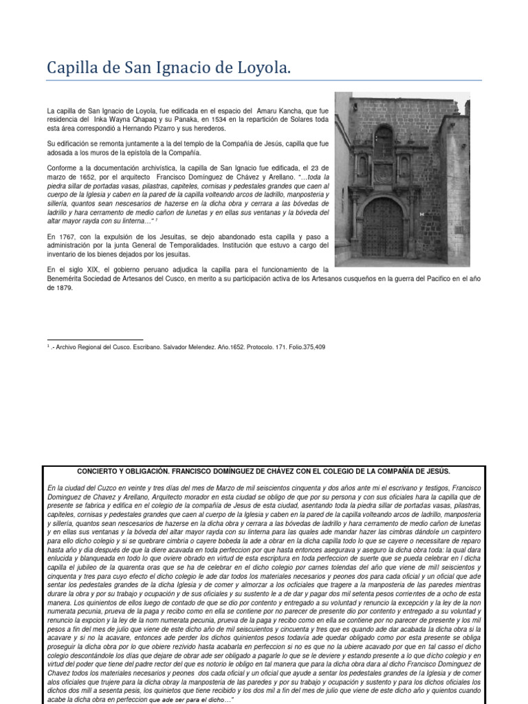 Capilla de San Ignacio de Loyola (1) | PDF