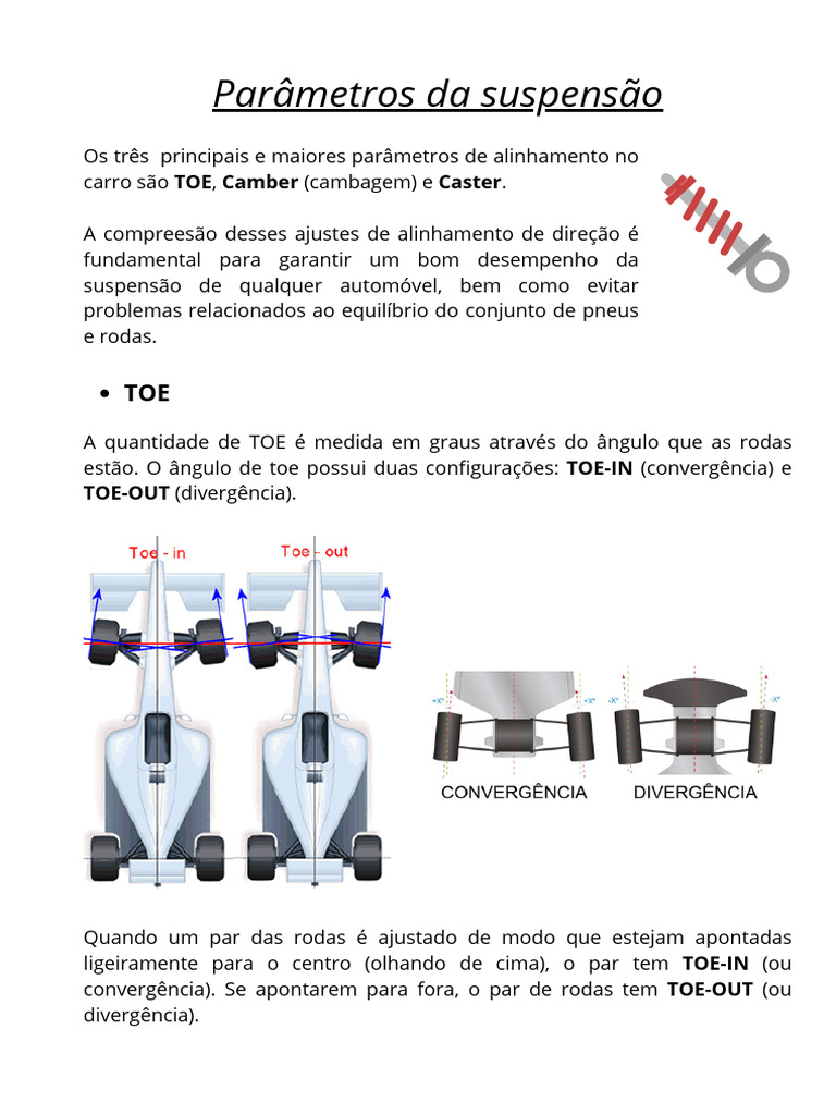 Parâmetros de Alinhamento de Suspensão | PDF | Pneu | Eixo