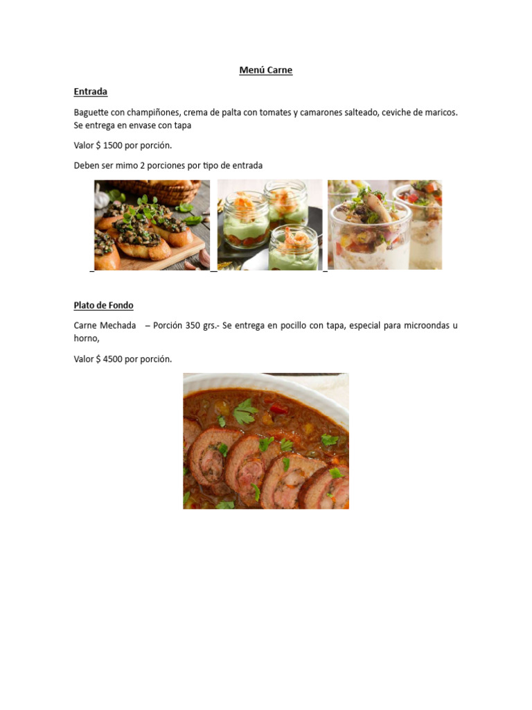Menu Carne | PDF