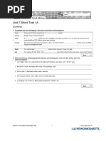 Unit 7 Test Solutions Guide | PDF | Linguistics | Grammar