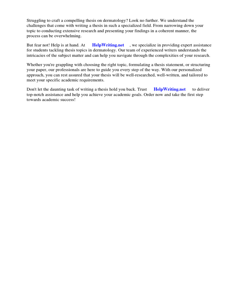Thesis Topics in Dermatology | PDF | Dermatology | Thesis